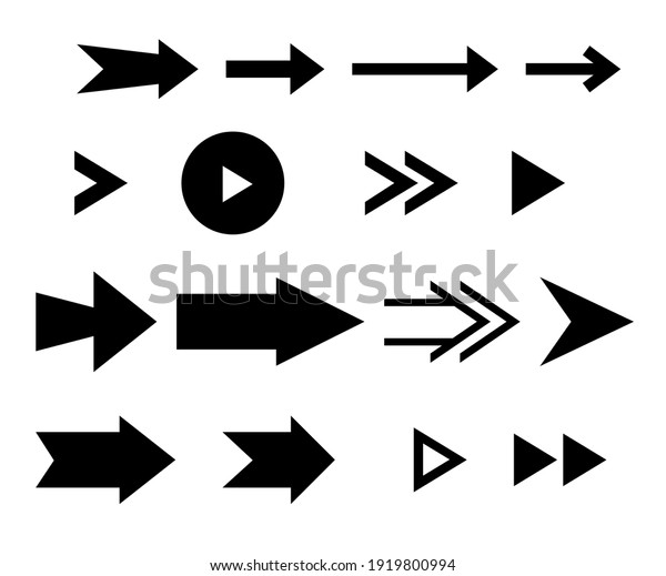 Ensemble de flèches différentes. direction flèche : image vectorielle ...