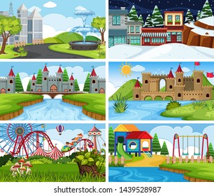 Set Different Backgrounds Illustration Stock Vector (Royalty Free ...