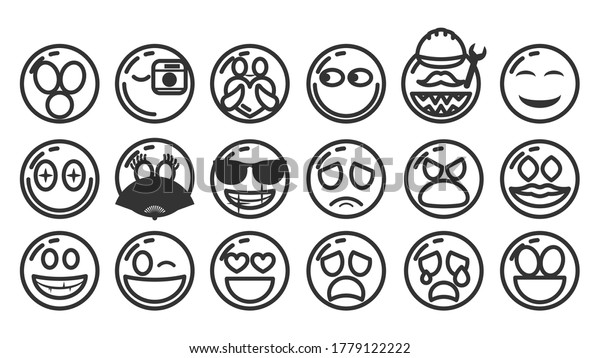 Set Different Black Line Smile Vector Stock Vector (Royalty Free ...