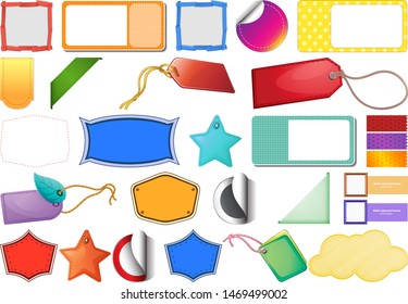 Set Different Blank Labels Illustration Stock Vector (Royalty Free ...
