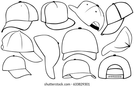 4,353 Baseball Hat Outline Images, Stock Photos & Vectors | Shutterstock
