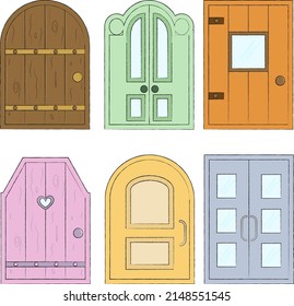 Set Different Cartoon Doors Stock Vector (Royalty Free) 2148551545 ...