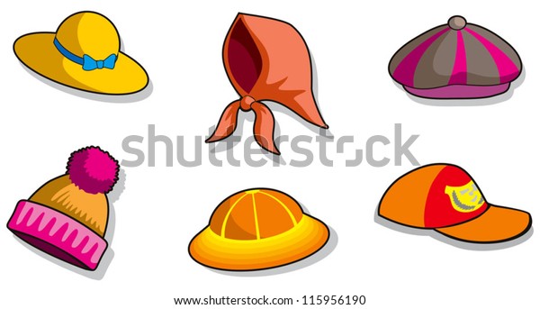 Set Different Cartoon Headdresses Vector Illustration: vector de stock ...