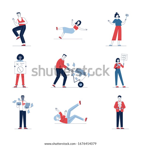 Set Different Cartoon People Flat Vector Stock Vector (Royalty Free ...
