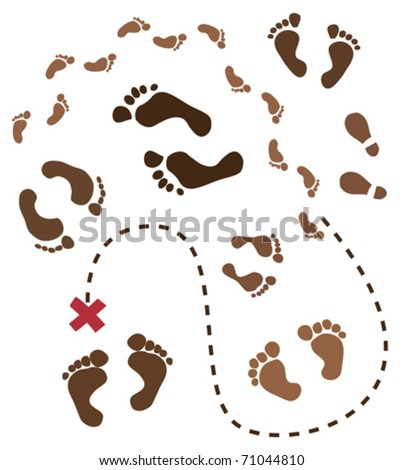 Set Different Cartoon Style Footprints Stock Vector (Royalty Free ...