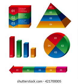 Set Different Charts Diagrams Template Infographics 스톡 벡터(로열티 프리 ...