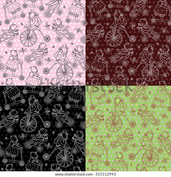 Set Different Color Variants Seamless Vector 스톡 벡터(로열티 프리) 315512993 ...