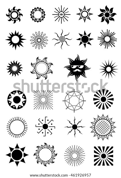 Set Different Emblems Signs Symbols Form Stock Vector (Royalty Free ...