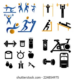Set Different Fitness Related Elements On: vector de stock (libre de ...