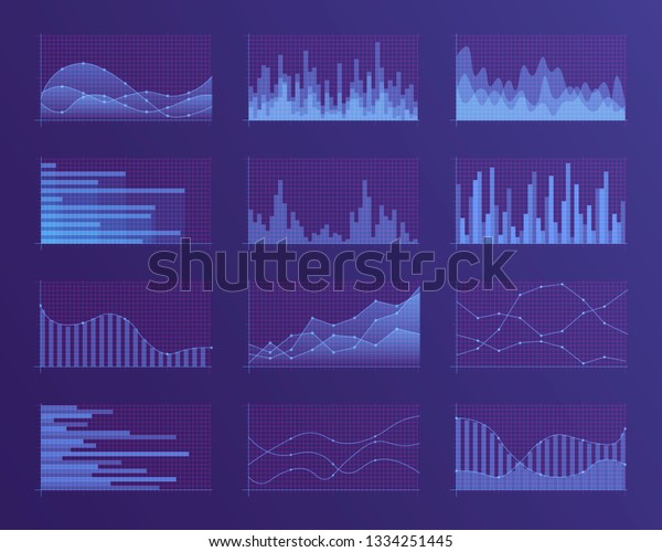 Satz verschiedener Grafiken und Diagramme. Infografik: Stock ...