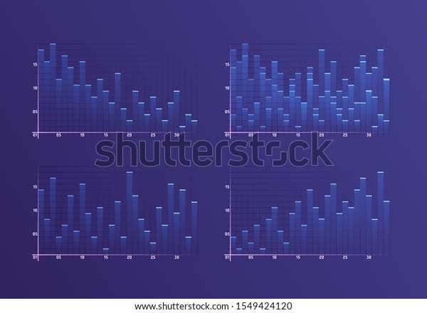 Set Different Graphs Charts Infographics Diagnostics Stock Vector ...