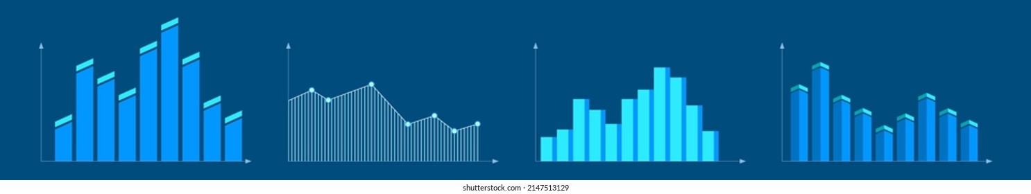 Set Different Graphs Charts Information On Stock Vector (Royalty Free ...