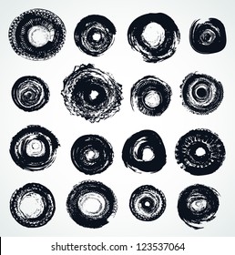 Set Different Grunge Rings Vector Stock Vector (Royalty Free) 123537064 ...