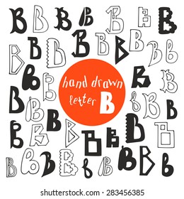 Set Different Hand Drawn Letter B: เวกเตอร์สต็อก (ปลอดค่าลิขสิทธิ์ ...