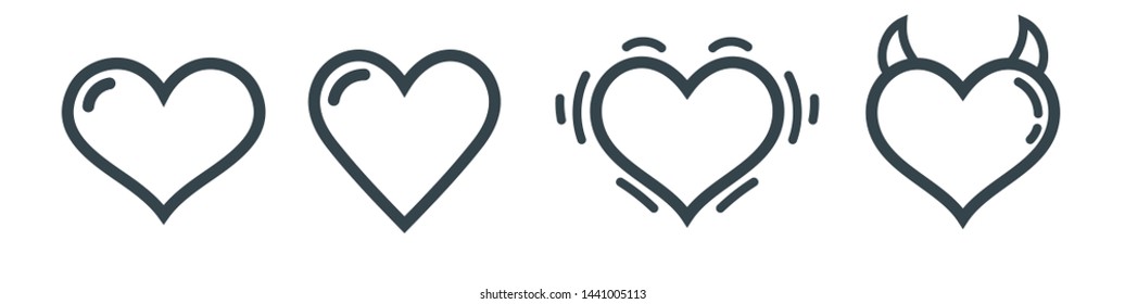 Set Different Heart Symbols Vector Doodle Stock Vector (Royalty Free ...