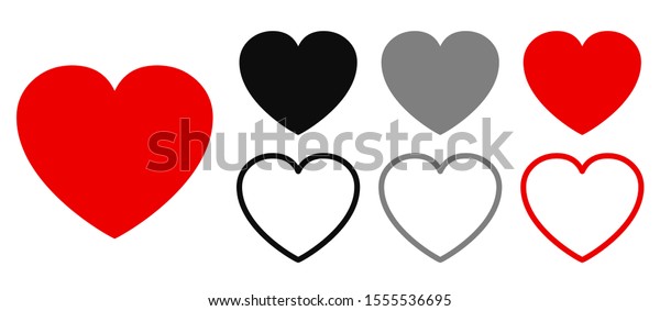 Set Different Hearts Icons Vector Stock Vector (Royalty Free ...