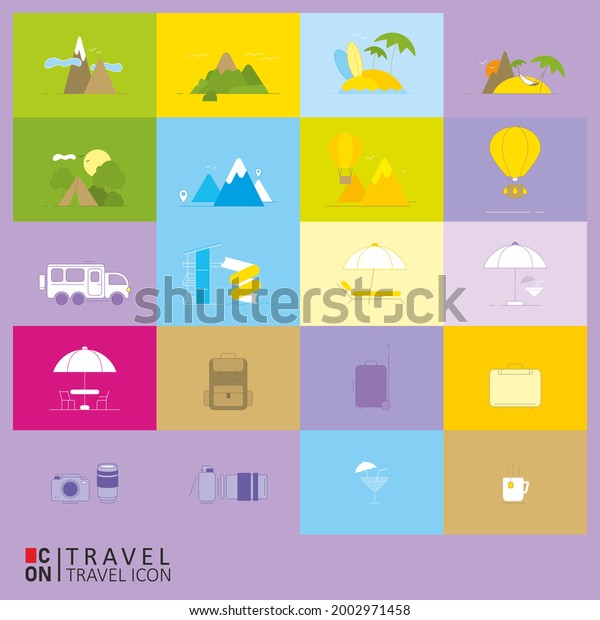 Set Different Objects Conception Travel Vector Stock Vector (Royalty ... Set Different Objects Conception Travel Vector Stock Vector (Royalty ...