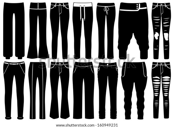 Set Different Pants Stock Vector (Royalty Free) 160949231 | Shutterstock