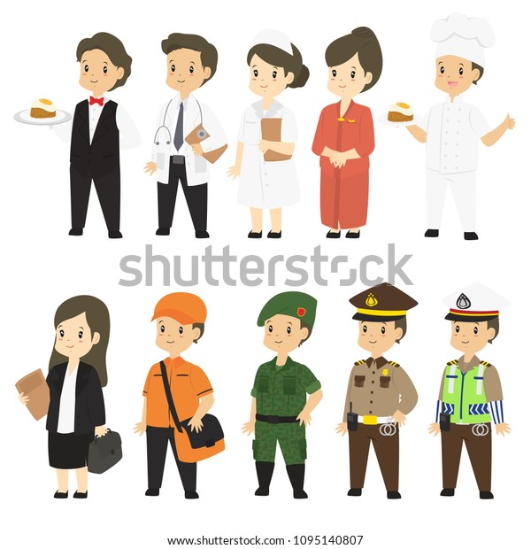 Set Different Professions Characters Cartoon Vector Stock Vector ... Set Different Professions Characters Cartoon Vector Stock Vector ...