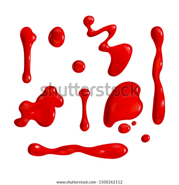 Set Different Realistic Blood Drops Isolated Stock Vector (Royalty Free ...