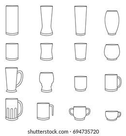 Set Different Shape Glass Icons Stock Vector (Royalty Free) 694735720