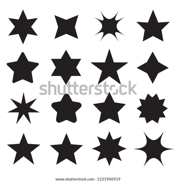 Set Different Shape Stars Icons Design Stock Vector (Royalty Free ...