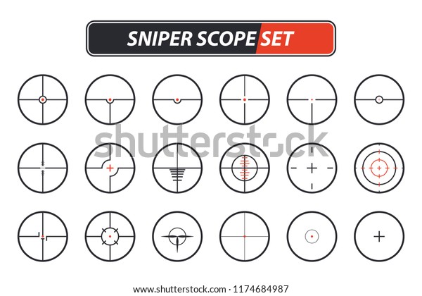 Set Different Sniper Scope Icons: เวกเตอร์สต็อก (ปลอดค่าลิขสิทธิ์) 1174684987 | Shutterstock