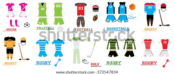 Set Different Sport Uniforms Different Sport Stock Vector (Royalty Free ...