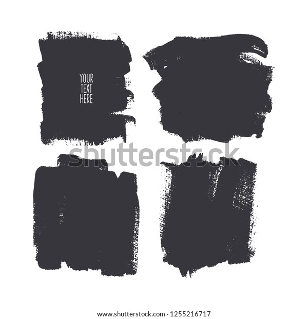 Set Different Square Brush Strokes Handdrawn Stock Vector (Royalty Free ...