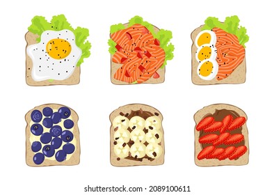 Set Different Toast Recipes Stock Vector (Royalty Free) 2089100611 ...