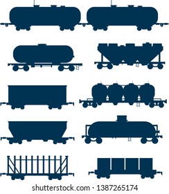 Set Different Types Freight Cars Stock Vector (Royalty Free) 1387265174 ...