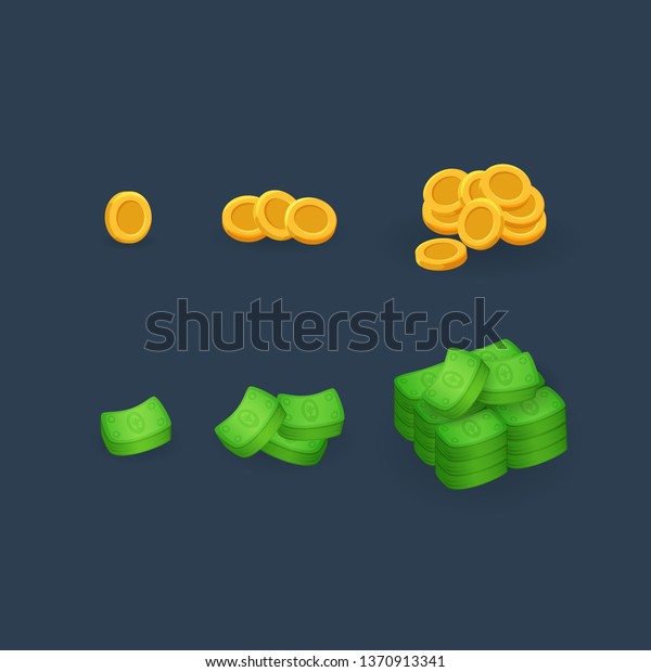 Set Different Types Money Coins Cartoon Stock Vector (Royalty Free ...