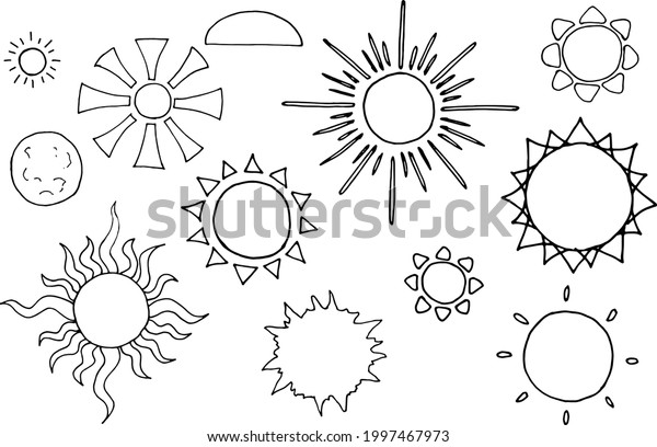 Set Different Types Sun Stock Vector (Royalty Free) 1997467973 ...