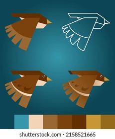 Set Different Variants Stylized Bird Logo Stock Vector (Royalty Free ...