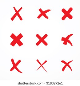 Set Different Vector Cross Marks Illustration Stock Vector (Royalty ...
