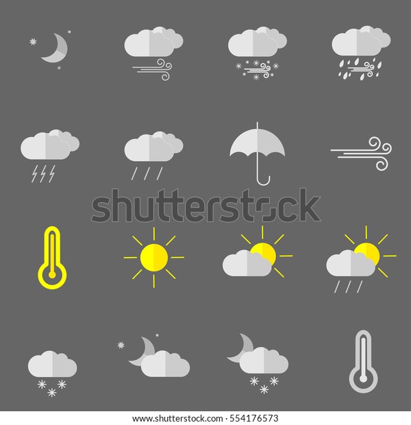 Set Different Weather Icons Stock Vector (Royalty Free) 554176573 ...