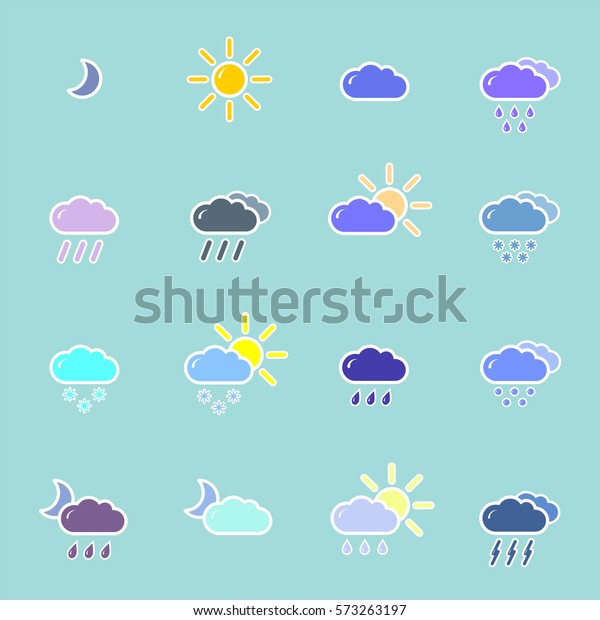 Set Different Weather Icons Stock Vector (Royalty Free) 573263197 ...