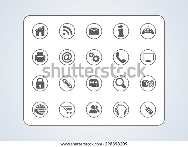 Set Different Web Icons Symbols On Stock Vector (Royalty Free ...