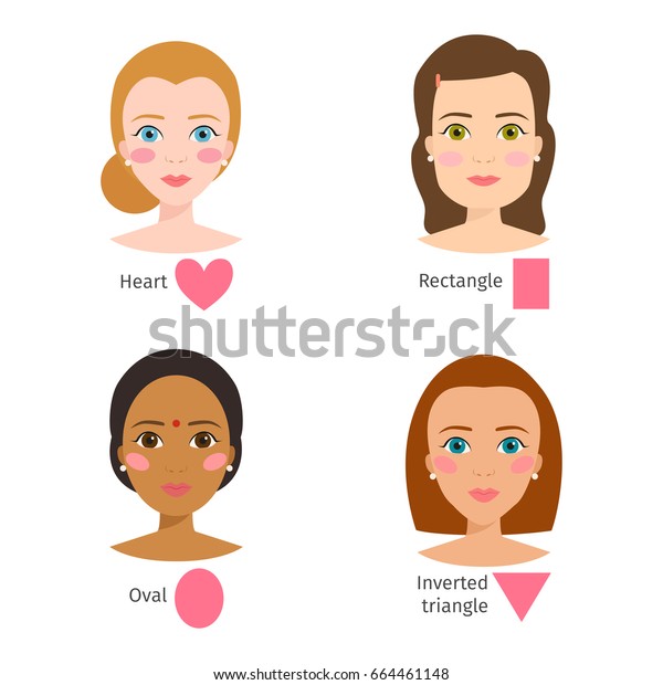 Set Different Woman Face Types Vector Stock Vector (Royalty Free ...