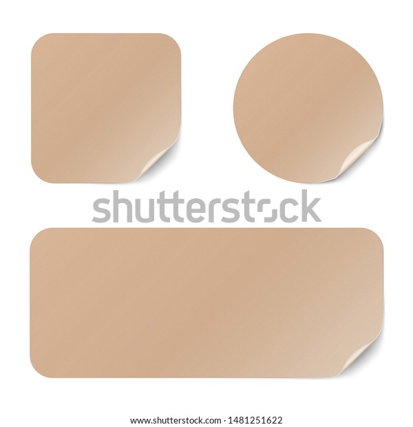 Set Diffrent Paper Adhesive Stickers Realistic Stock Vector (Royalty ...