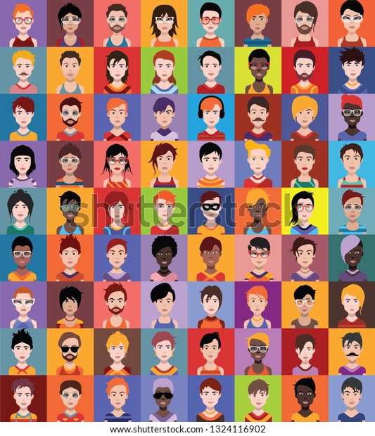 Set Diverse Multi Ethnic Avatars 2 Stock Vector (Royalty Free ...