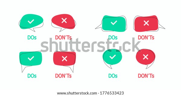 Set Do Dont Check Tick Mark Stock Vector (Royalty Free) 1776533423 Set Do Dont Check Tick Mark Stock Vector (Royalty Free) 1776533423