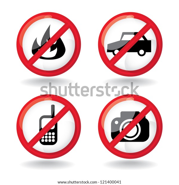 Set Do Not Allowed Symbols Illustration 스톡 벡터(로열티 프리) 121400041 ...