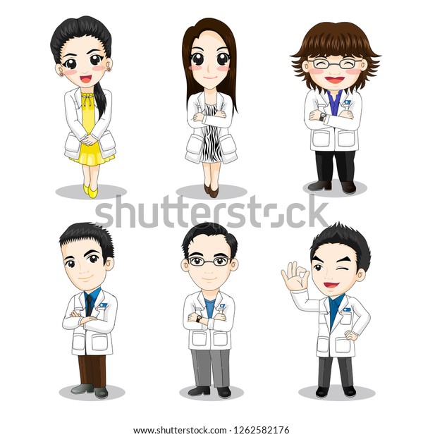 Set Doctor Character Concept Cartoon Character Stock Vector (Royalty ...