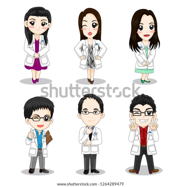 Set Doctor Character Concept Cartoon Character Stock Vector (Royalty ...