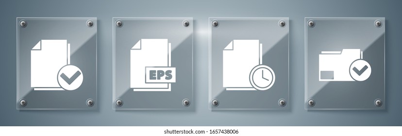 Set Document Folder Protection Document Star Stock Vector Royalty Free 1770331646