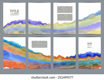 Set Document Template Watercolor Background Stock Vector (Royalty Free ...