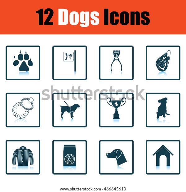 Set Dog Breeding Icons Shadow Reflection Stock Vector (Royalty Free ...