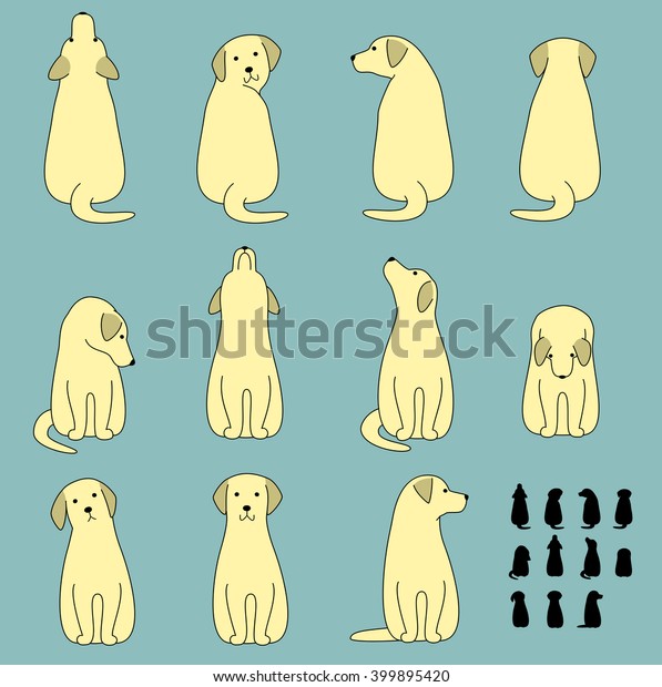 Set Dog Sitting Poses Stock Vector (Royalty Free) 399895420 | Shutterstock