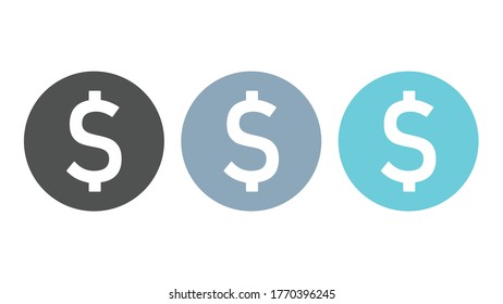 Set Dollar Sign Icons Flat Vector Stock Vector (Royalty Free ...